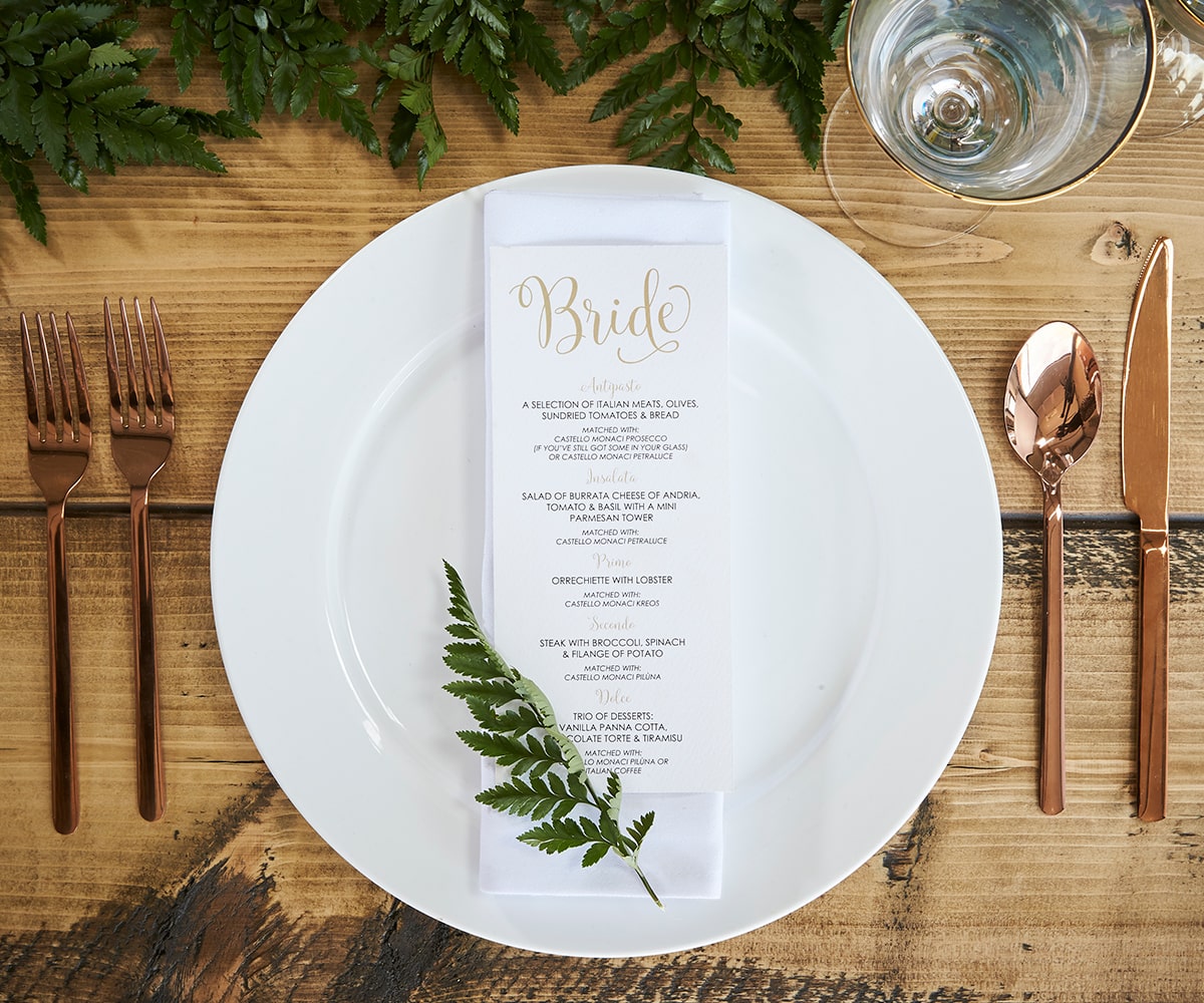 Menus - Essendon Weddings